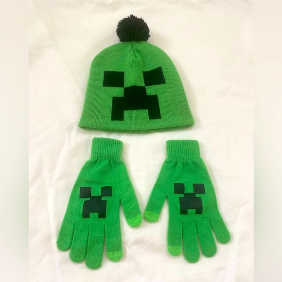 Minecraft | Accessories | Minecraft Creeper Face Kids Beanie Hat Cap ...